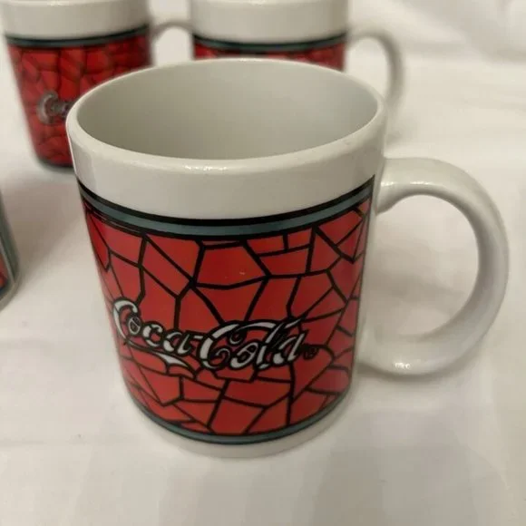 Coca Cola | Kitchen | Set Of 4 Coca Cola Brand Dinnerware Mugs Cups 998 ...